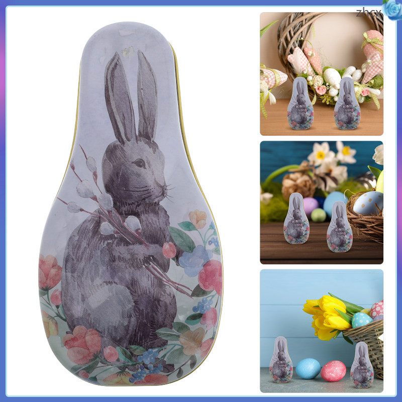 Easter Party Favors Bunny Tin Box Tinplate Easter Egg Candy Holder Cute ...