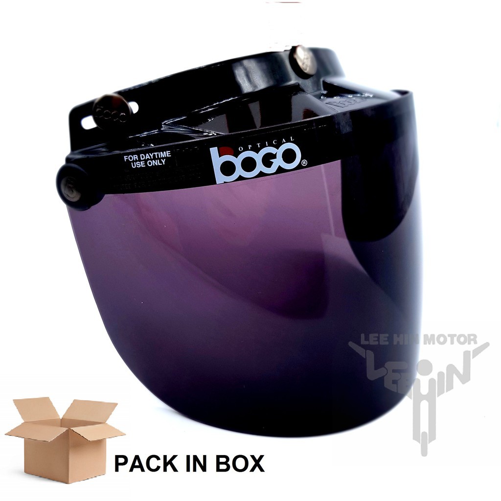 BOGO 3 Button Visor Cermin Topi Visor Hitam Gelap ( Dark Grey ...