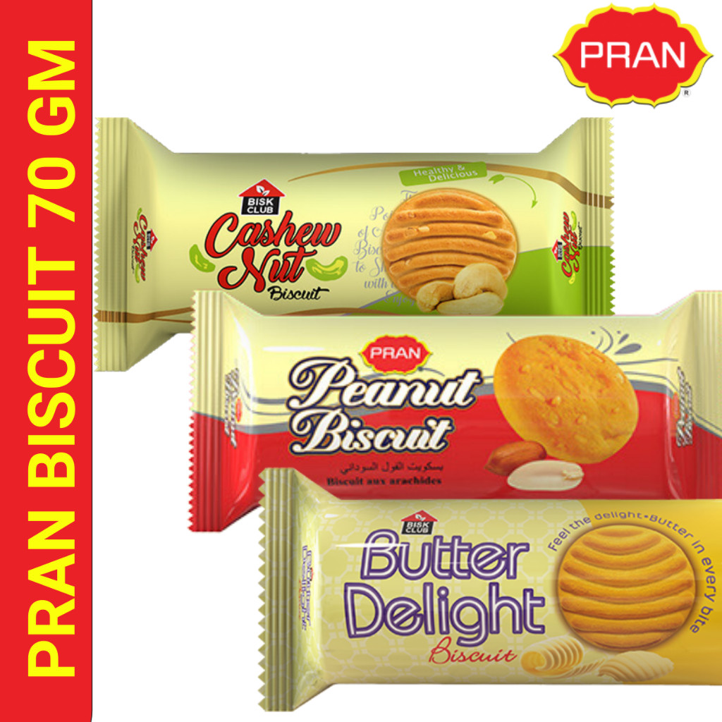 Pran Nutty Biscuit - Cashew Nut/Peanut/Butter Delight/(70g) | Shopee ...