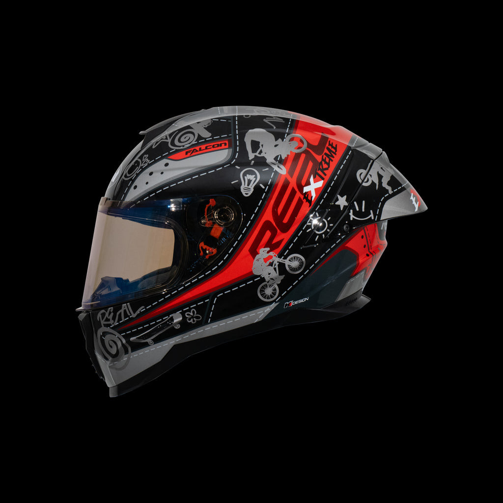 REAL Helmet Falcon Extreme Black Red | Shopee Malaysia