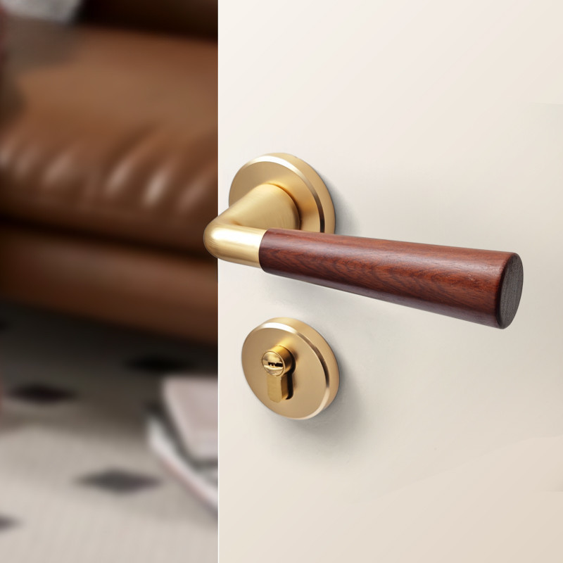 Door Lock Indoor Walnut Bedroom Mute Magnetic Household Locks Door Room ...