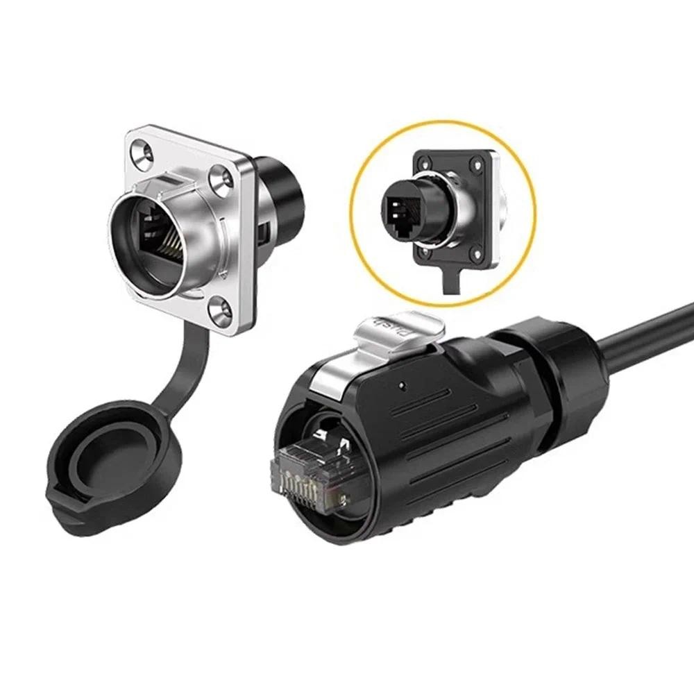 LP16 Waterproof IP67 Network RJ45 Ethernet Wire Cable M16 RJ45 ...