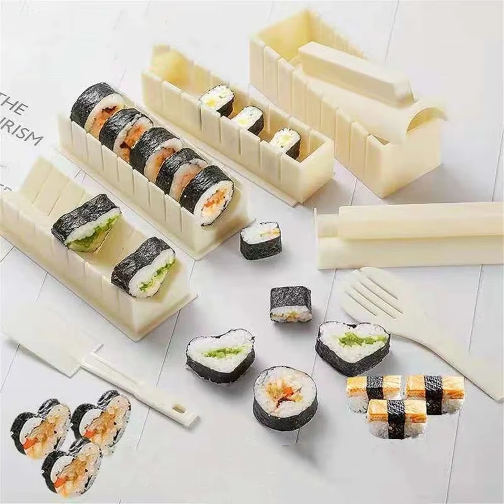 DIY Sushi Maker Tool Heart Round Square Shape Rice Vegetable Roll Mold ...