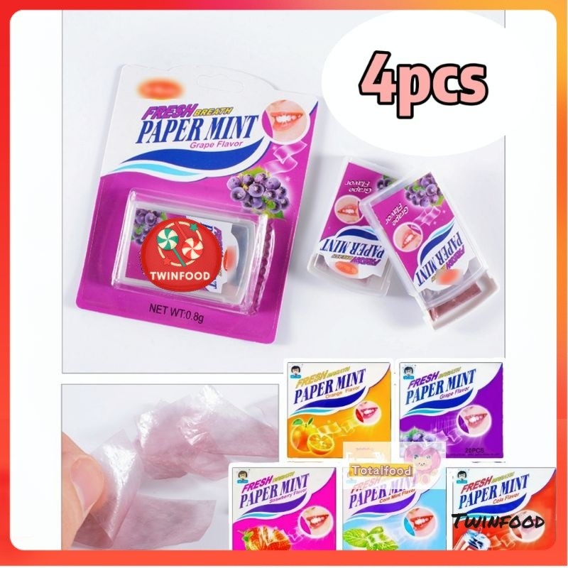 (REPACKING) 4pcs Hepin Paper Mint Candy GULA KERTAS [grape/ mint ...