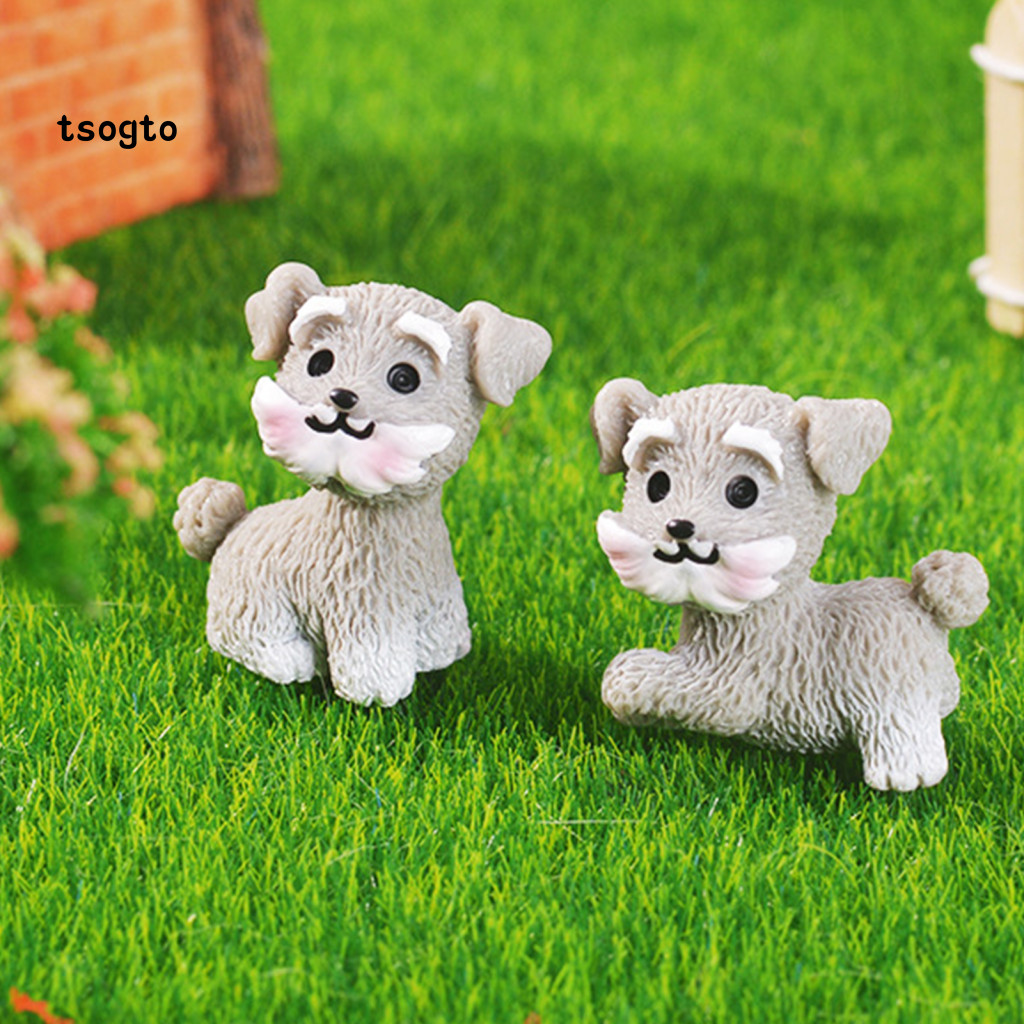 [TS] Pet Lover Gift Resin Dog Figurine Mini Schnauzer Dog Figurines for ...