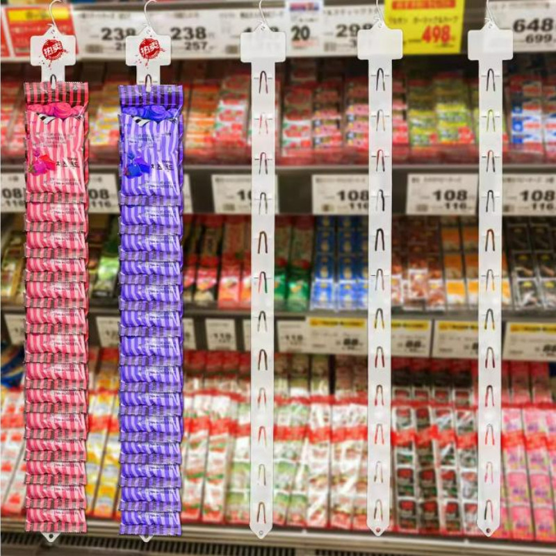 Snack Hanging Strips Store Snacks Plastic Display Hanger with Hooks ...