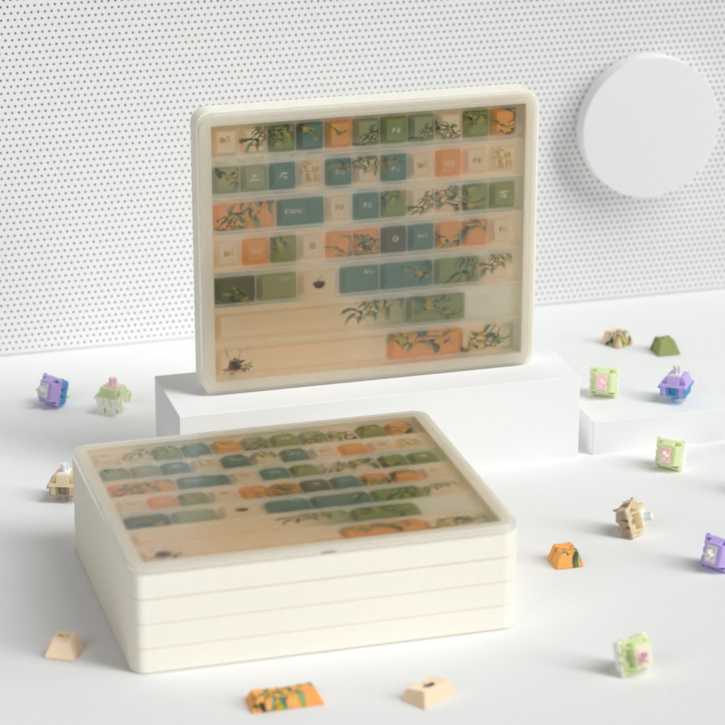 3Layers Keycaps Storage Box 140 Keys ABS Dustproof Display Case ...