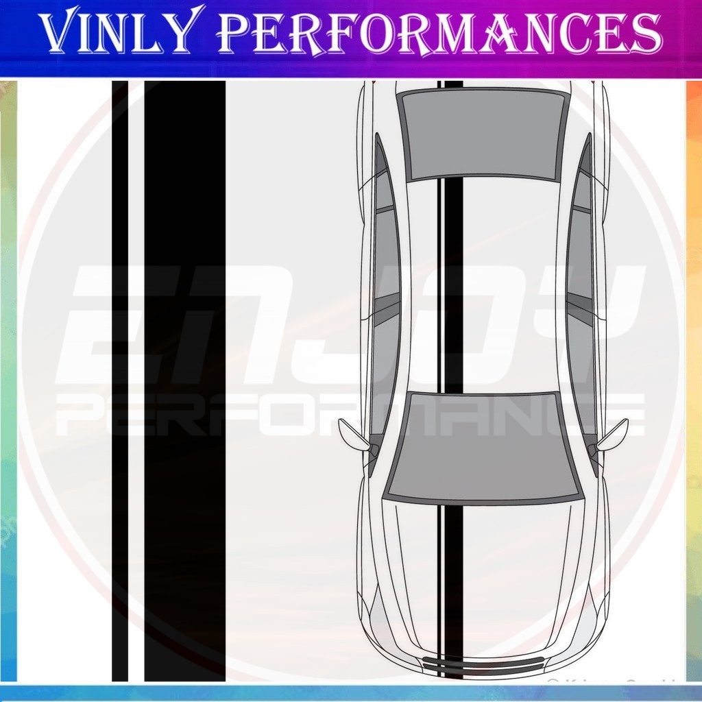 For Chevy Cruze Single Offset Rally Racing Stripes Vinyl Stripe Decals ...