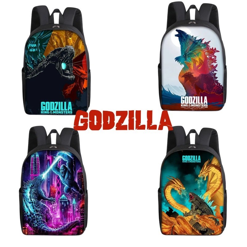 New Godzilla Cartoon Anime 16 inch Backpack Dinosaur Monster Print ...