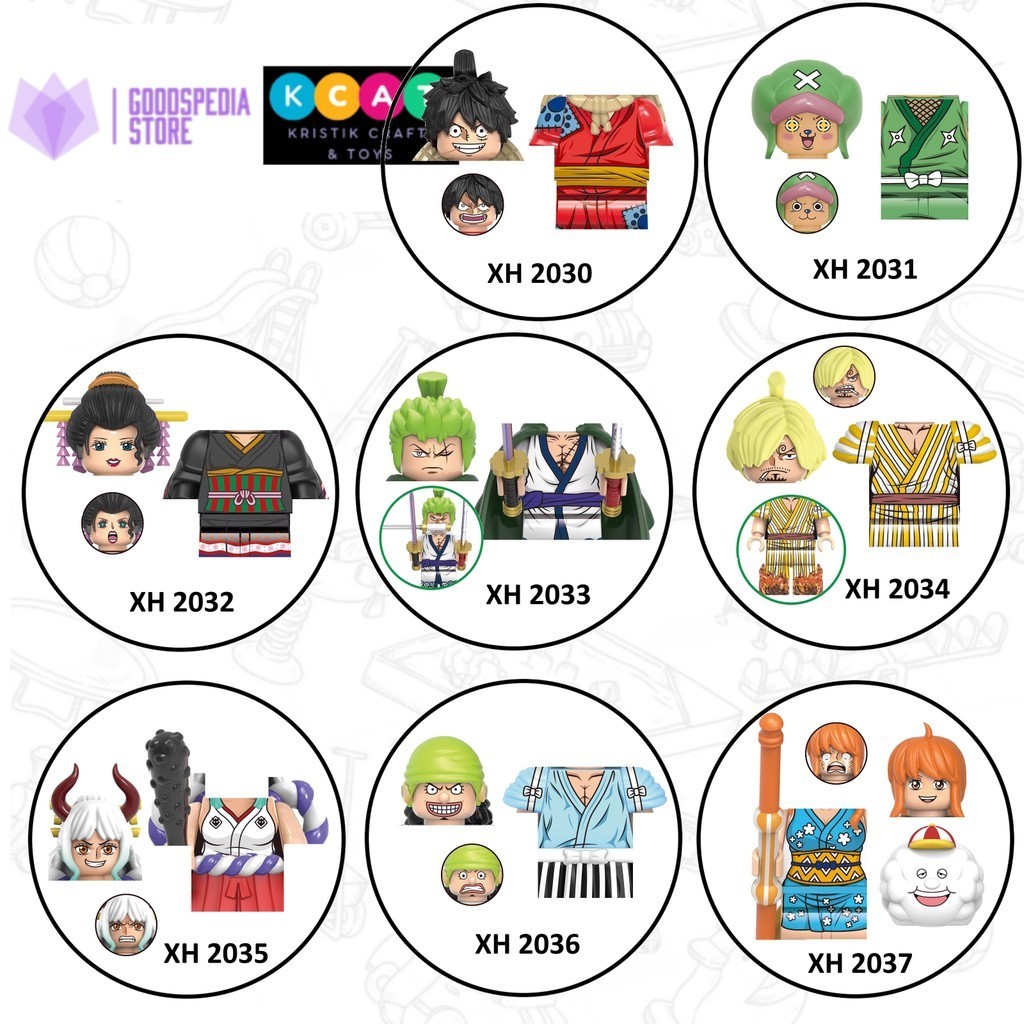 One piece building block mini Figure X0352 - Luffy Chopper Nico Robin ...