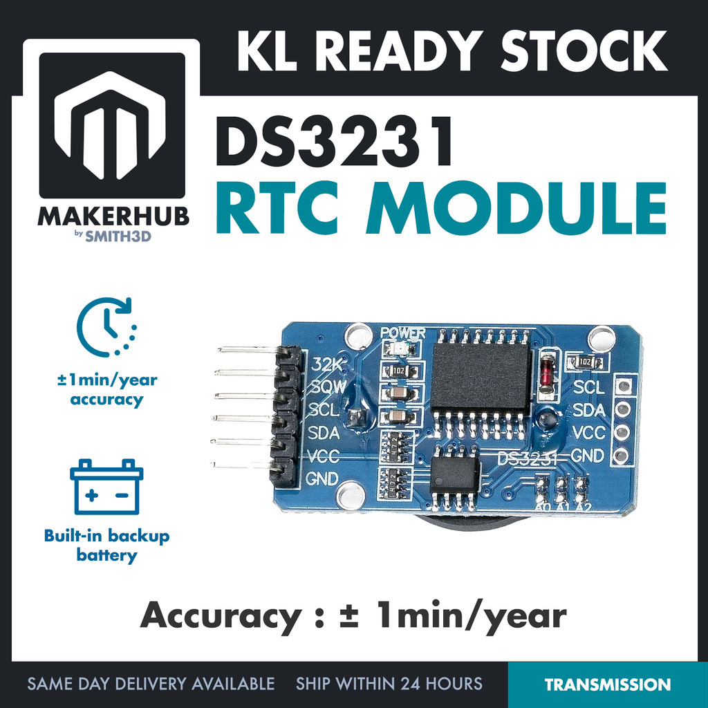 Ds3231 Real Time Clock Module Rtc I2c Module Compact Size For Arduino 