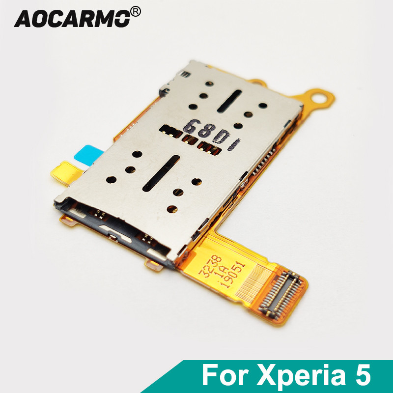 For Sony Xperia 5 J8210 J9210 X5 MicroSD SD Single/Dual SIM Card Reader Holder Connector Flex ...