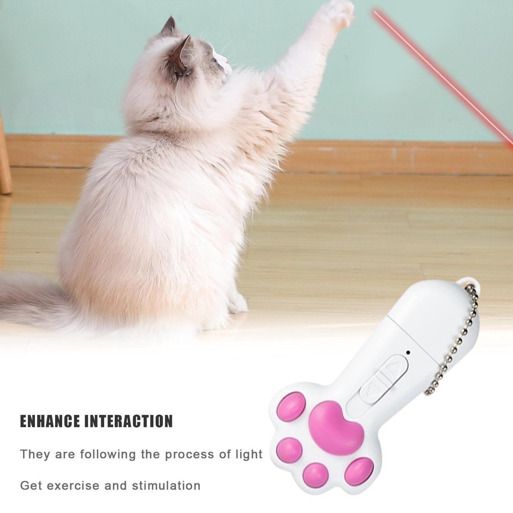 Cat Pen Light Toy USB Charging Interactive Cat Teasing Stick Pet ...