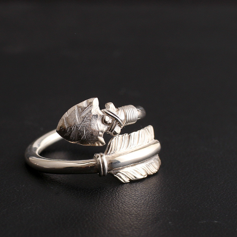 Takahashi Goro Style 925 Thai Silver Bow Arrow Ring Men's Unique Open Ring | Shopee Malaysia
