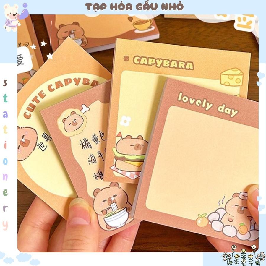 A set of 50 cute Capybara Guinea Pig Note papers with glue ...