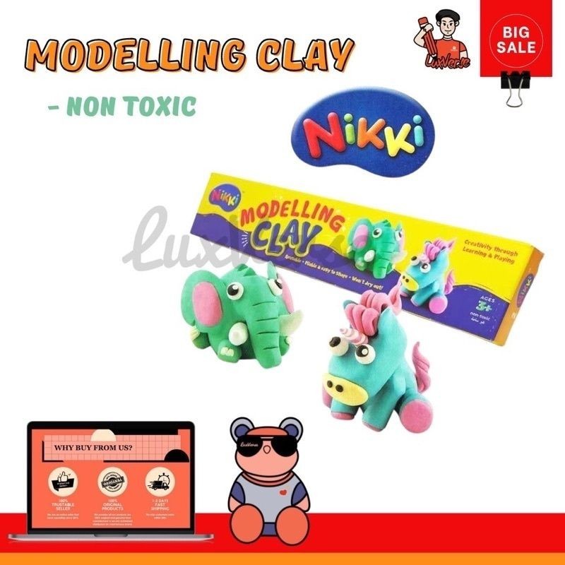 NIKKI Modelling Clay Non Toxic / Plasticine/ Tanah Liat Pemodelan ...