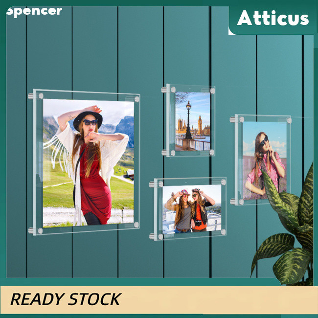 atticus 2pcs Wall Transparent Photo Frame Acrylic Magnetic Display ...