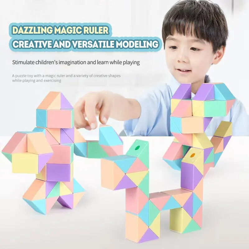 Rainbow Magic Ruler 24/36/48/72 PCS Twist 3D Puzzle Educational Toys ...