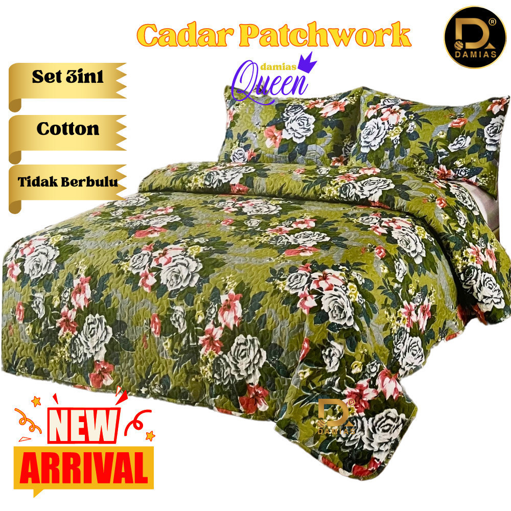 Cadar QUEEN Patchwork Set 3 IN 1 Bed Sheet TEBAL AIZHUO Alas Tilam ...