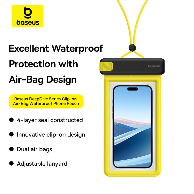 Baseus DeepDive Series IPX8 Waterproof Phone Diving Pouch Clip-On Beach ...