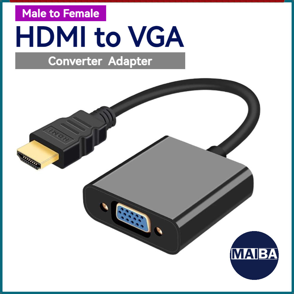 HDMI to VGA Converter Adapter HDMI Male port to VGA Female port With ...