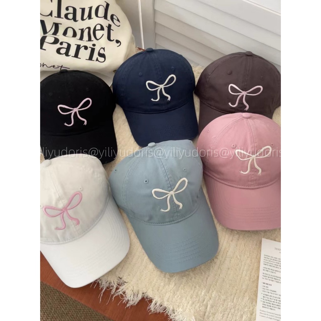 Korea Original Order ins Bowknot Embroidered Baseball Hat Women 2024 ...