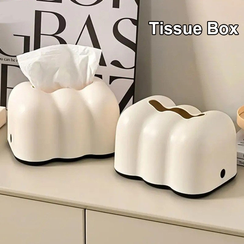 White Cloud Tissue Box Wall Mounted Detachable Tissue Storage Box with ...