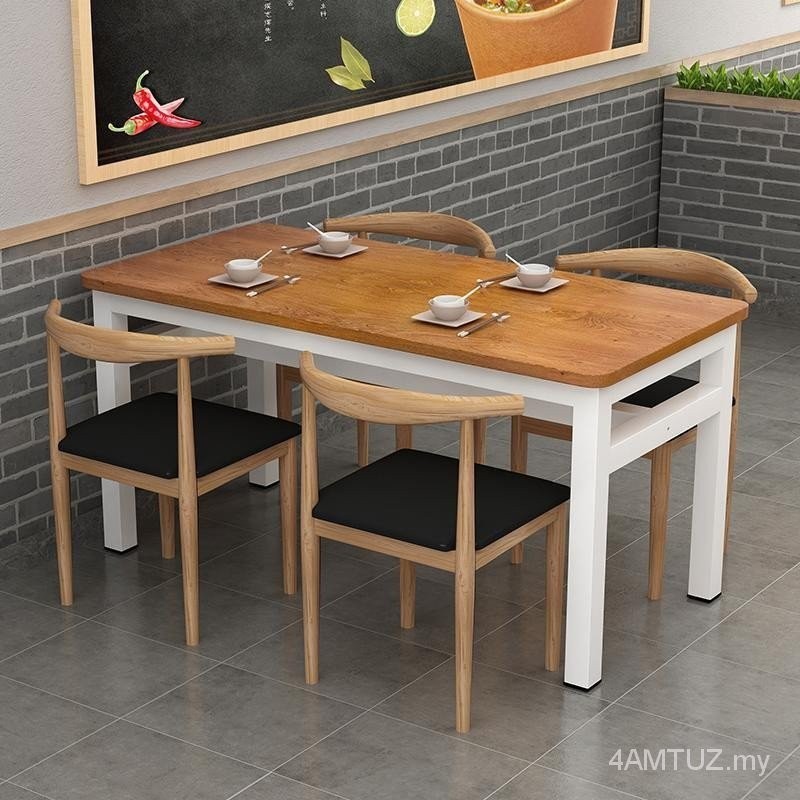 Fast Food Table Chair Combination Rectangular Fast Food Snack Bar ...