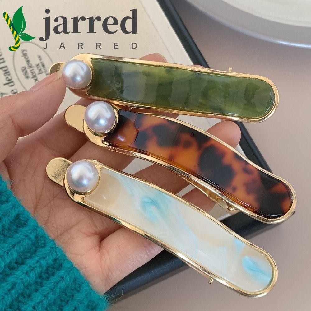 JARRED Acetate Duckbill Clip, Korean Style Leopard Pearl Hair Clip ...