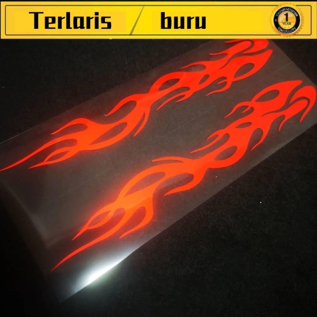stiker kereta Pelekat Kereta Api Berwarna-Warni Reflektif Ghost Fire ...