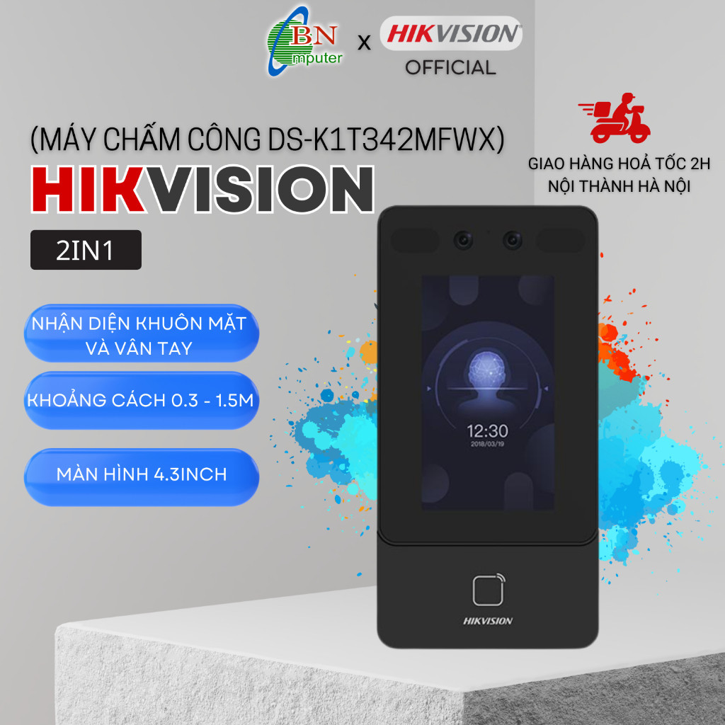 Hikvision DS-K1T342MFWX time attendance machine with face recognition ...
