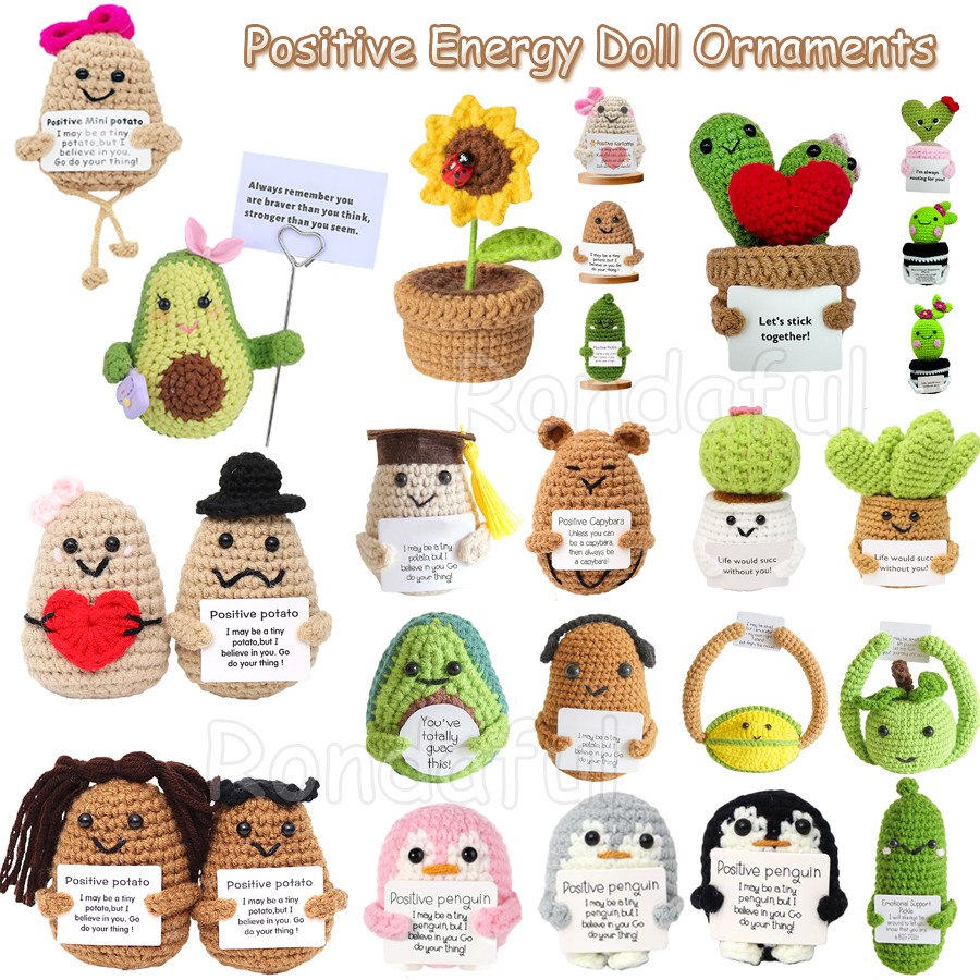 Positive Crochet Doll Ornaments Funny Positive Energy Doll with ...