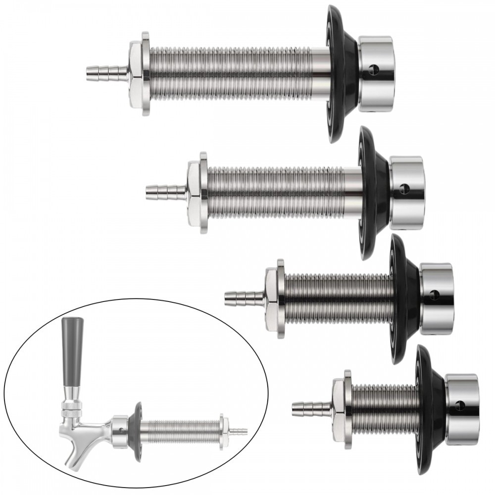 WELV-55 75 100 130MM Stainless Steel Beer Faucet Shank for Fridge Door ...