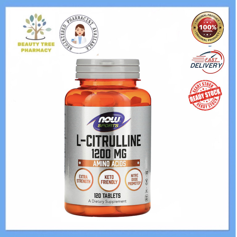 NOW Foods Sports L-Citrulline Extra Strength 1200mg 120 Tablets ...
