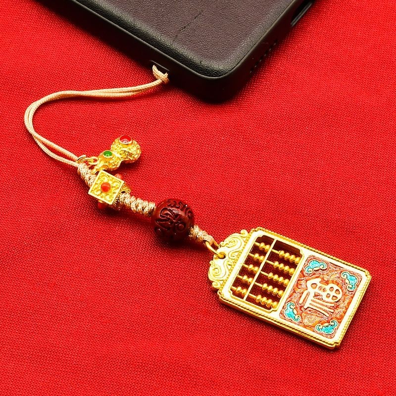 [Best-seller on douyin~]High-End Alluvial Gold Fu Character Abacus Car ...