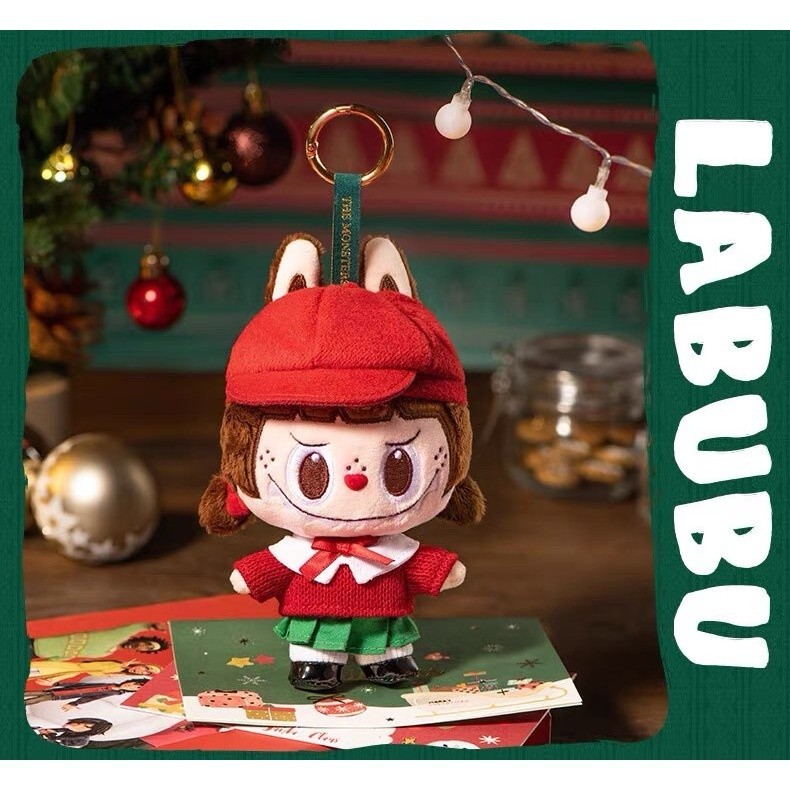 Pop MART LABUBU THE MONSTERS Christmas eyes gift key chain Christmas ...