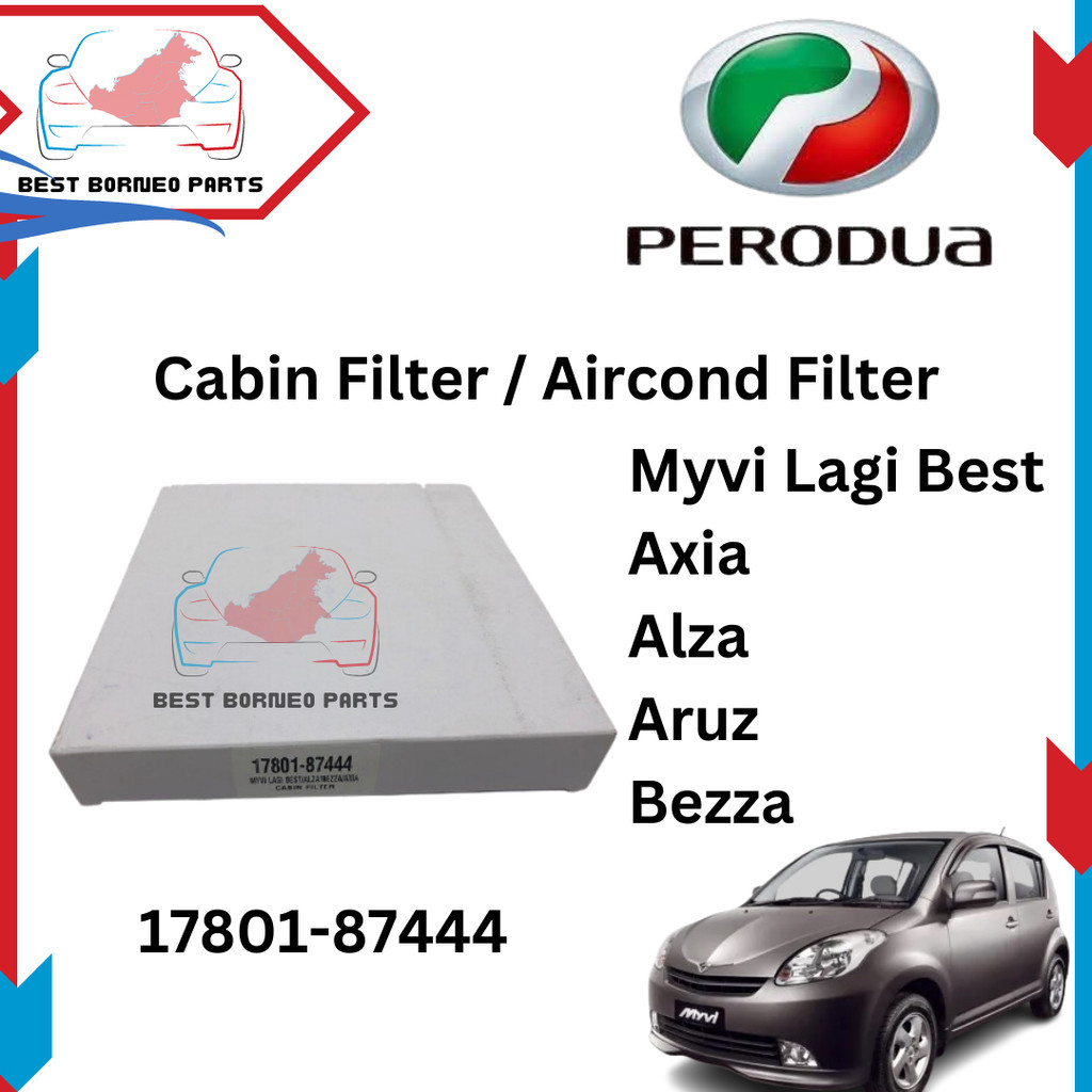 Cabin Filter Aircond Filter Penapis Aircond 17801-87444 PERODUA MYVI ...