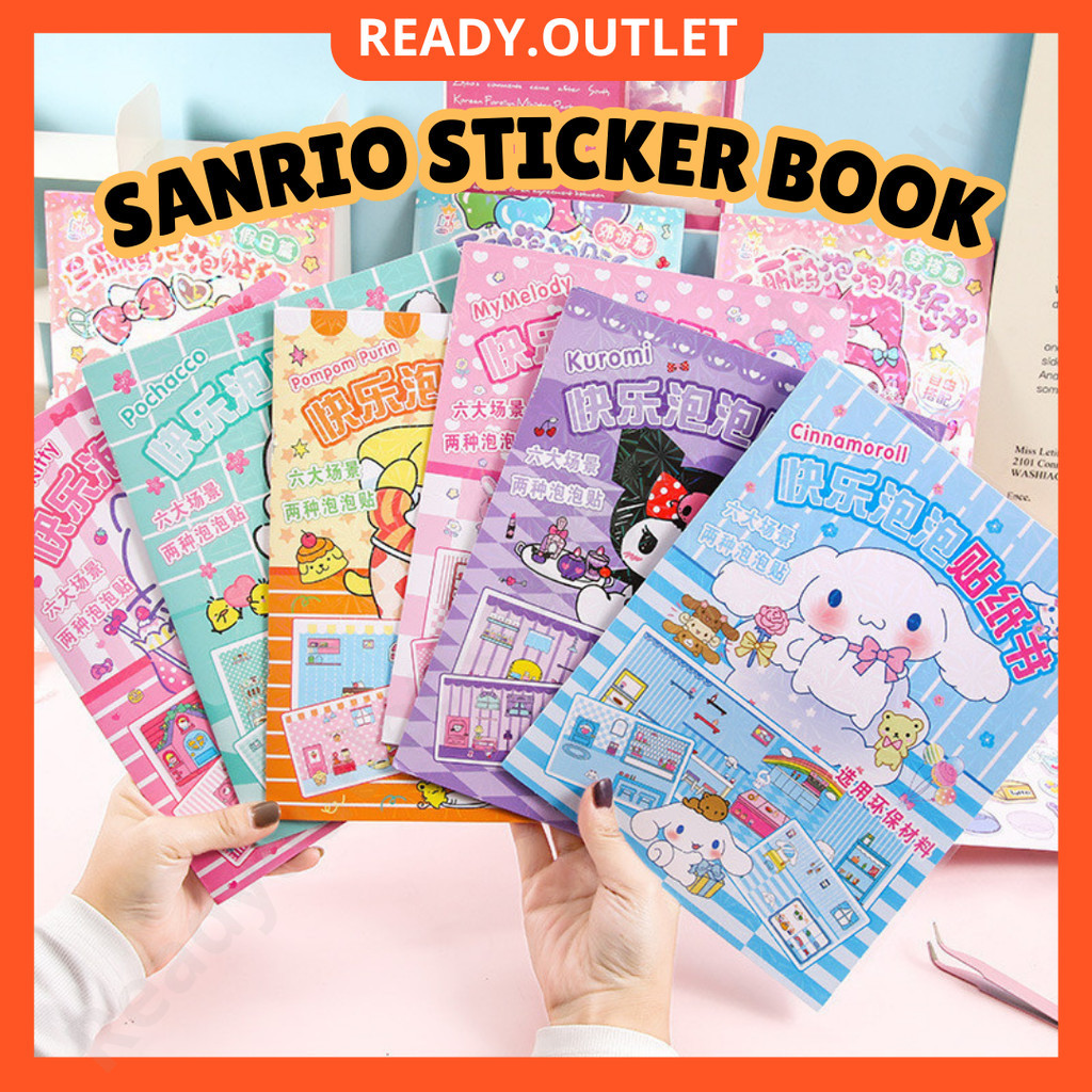 Sanrio Kuromi Bubble Stickers DIY Cut-Free Quiet Book Cinnamoroll ...