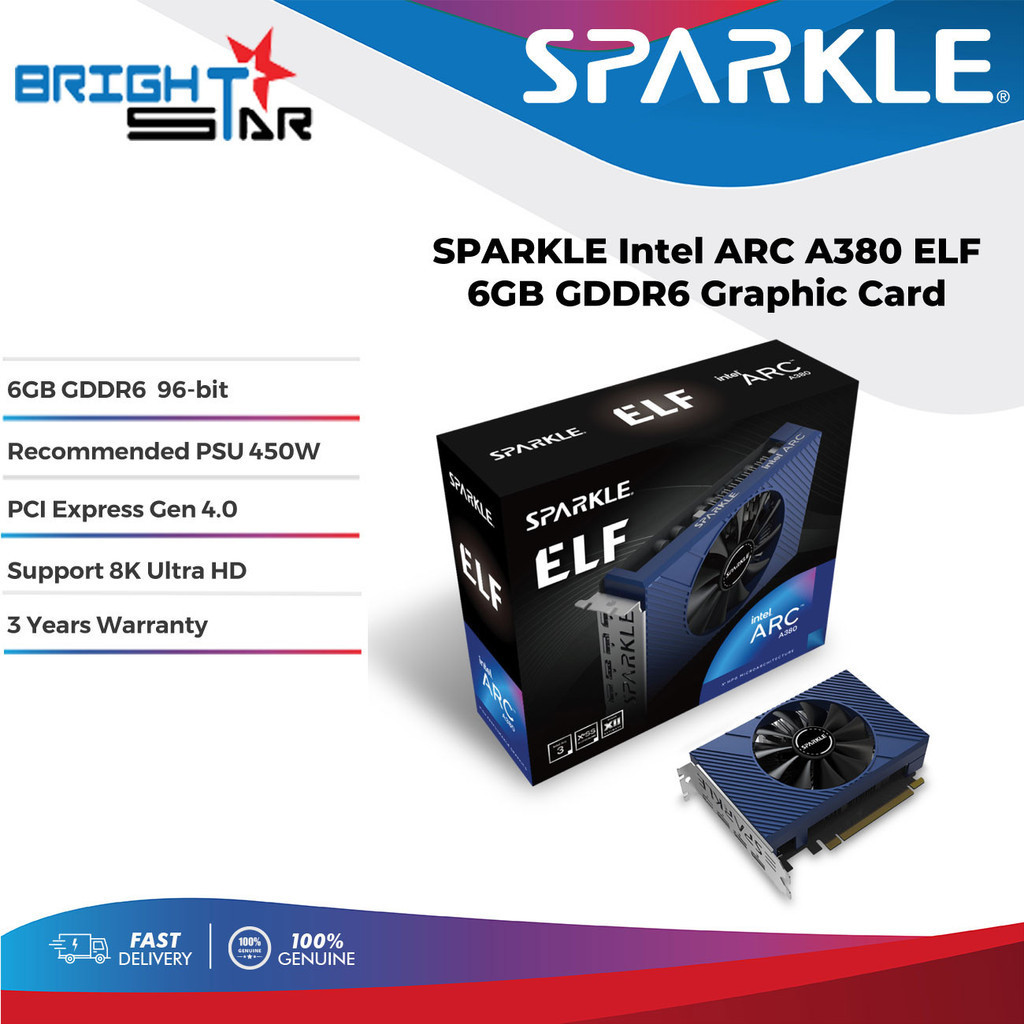 SPARKLE Intel ARC A380 ELF 6GB GDDR6 Graphic Card | Shopee Malaysia