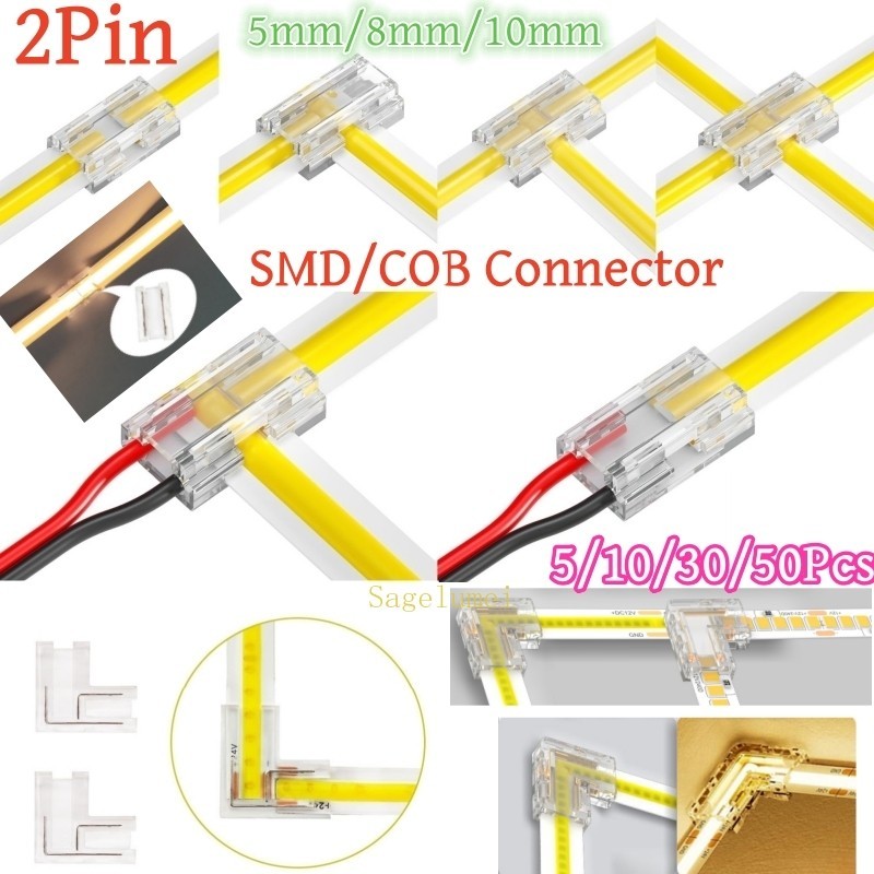 5/10PCS COB LED Wire Connector 5 8 10mm Connection Solderless Mini ...