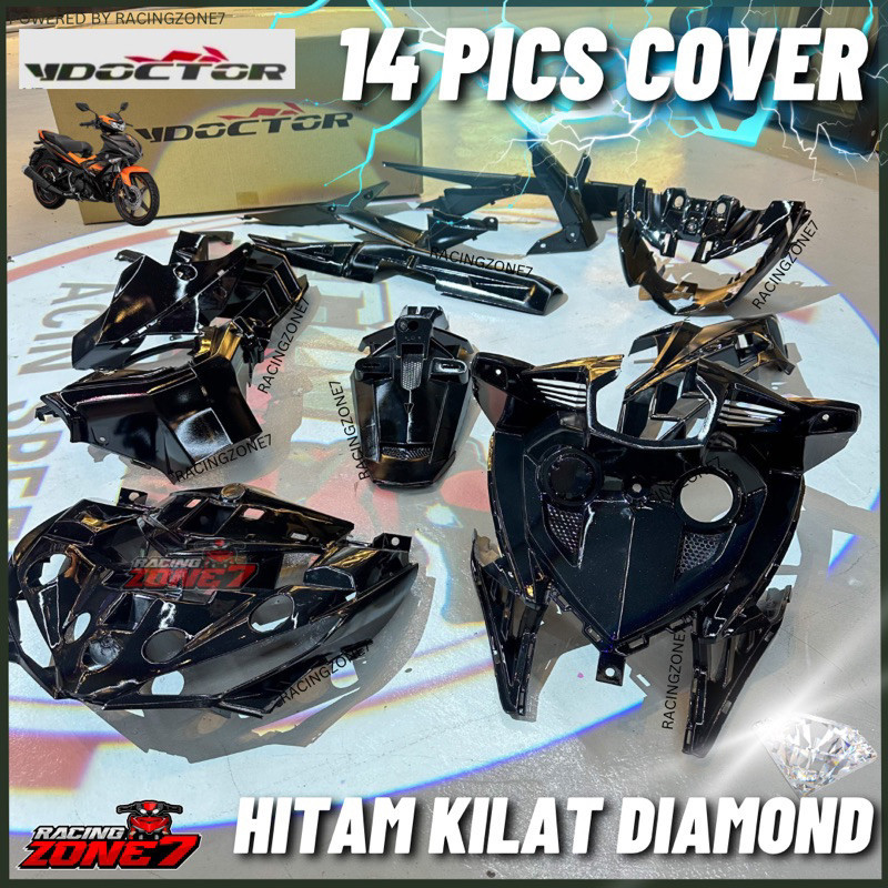 YAMAHA Y15ZR V1 V2 LC135 V4 V5 V7 V8 Fi Inner Hitam Kilat Diamond/Y15ZR Inner Cover Full Set/HLY ...
