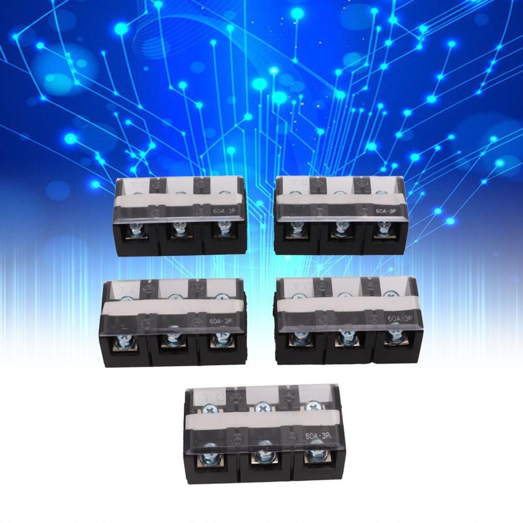 Treee 5x NEW 3P Screw Terminal Block High Current Power Barrier Strip ...