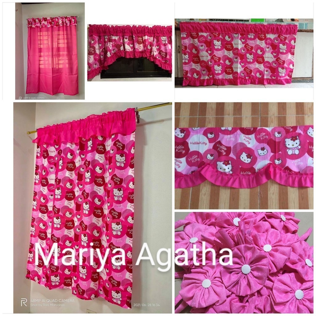 HELLO KITTY Design CURTAINS Window/Door/Kitchen Sink/Marianne HD ...