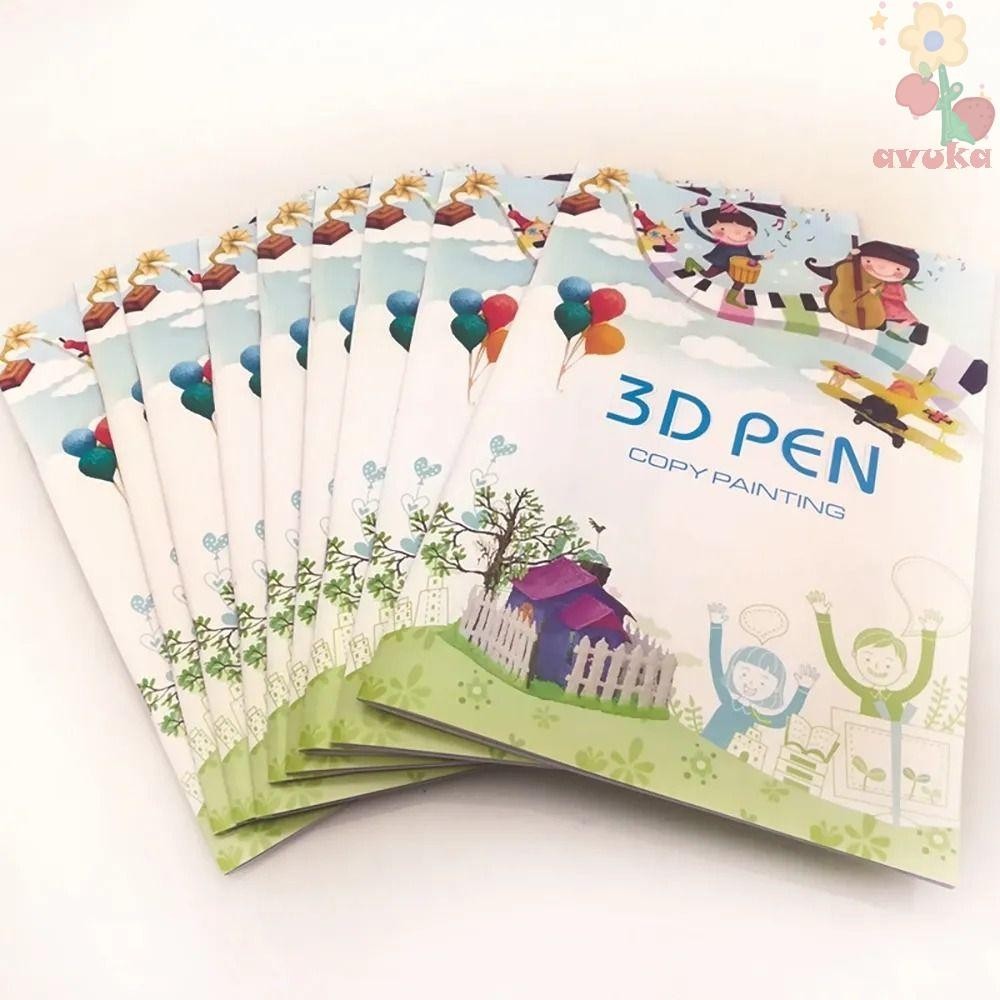AVUKA 3D Printing Pen Drawing Book, 22/40 Patterns Thick Paper 3D Pen ...