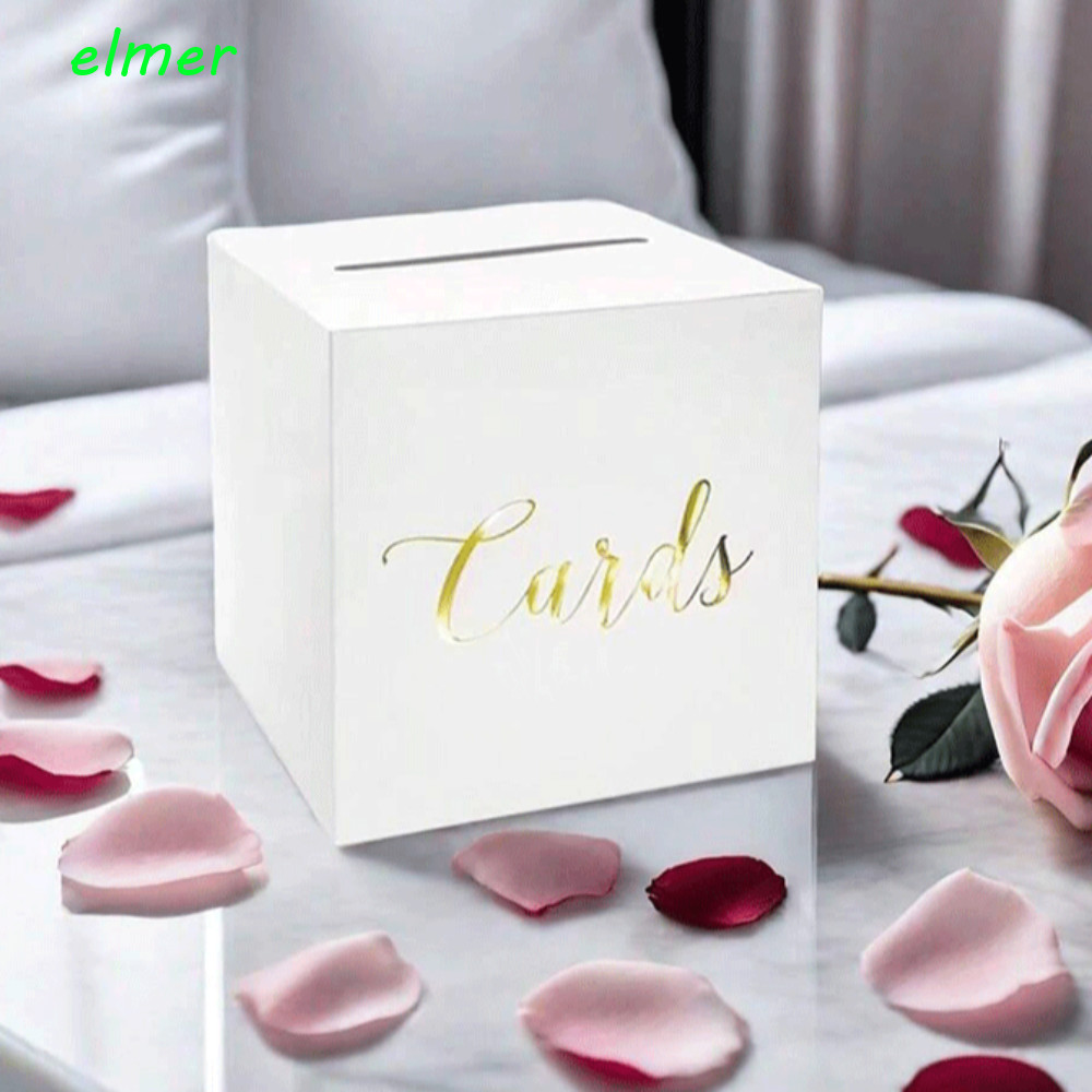 ELMER Wedding Card Box, White Black Blessing Gift Card Box, Envelope ...