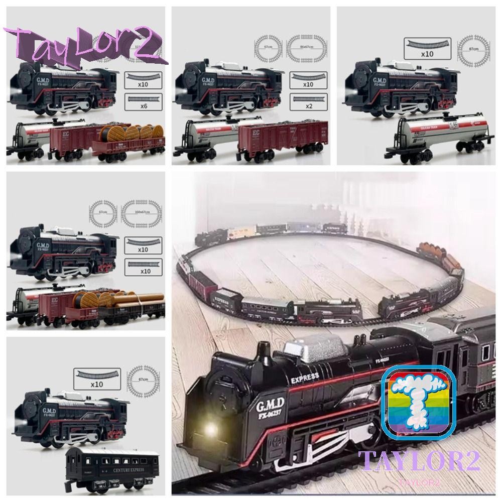 ATAYLOR Railway Freight Train Toy, Simulation Tracks Locomotive Playset ...