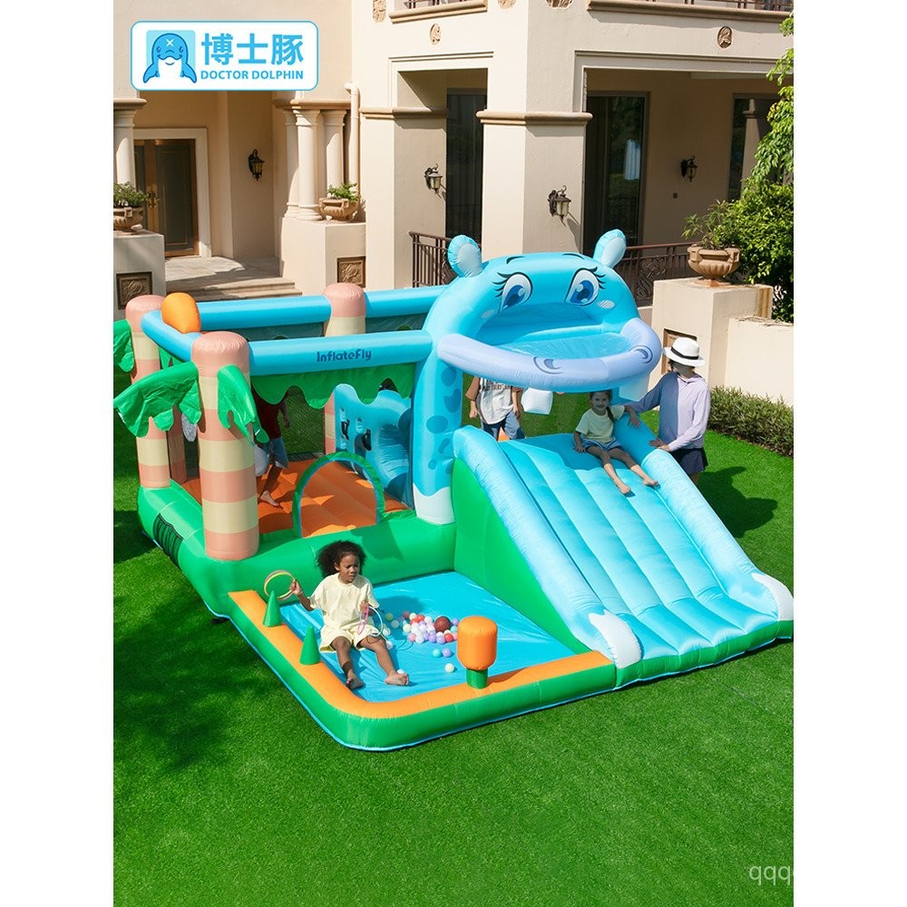 Doctor Dolphin Hippo Household Inflatable Castle Indoor Small Ball Pool ...