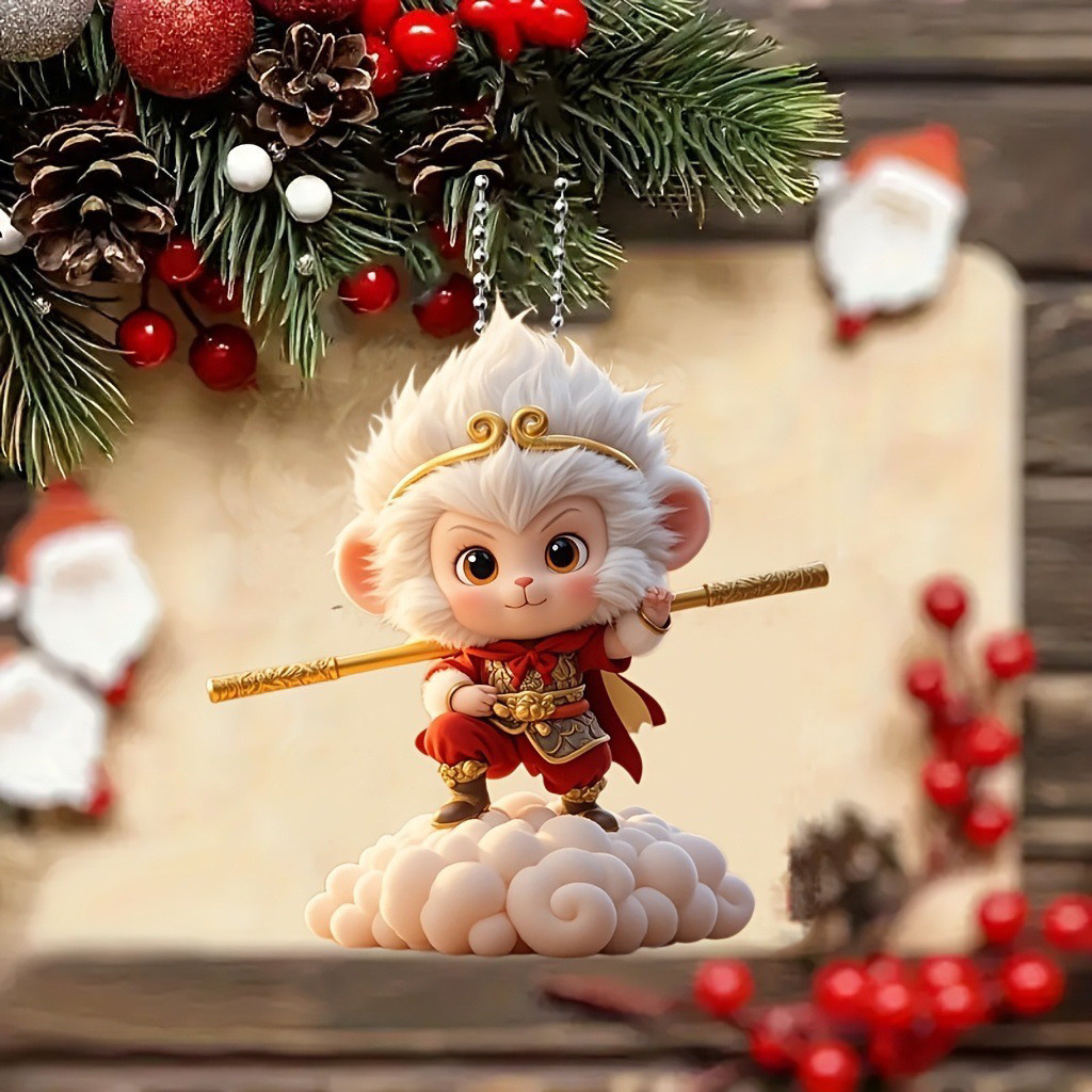 2D Monyet Rata Watak Kartun Cermin Cermin Hiasan Gantung Hiasan Gaya ...