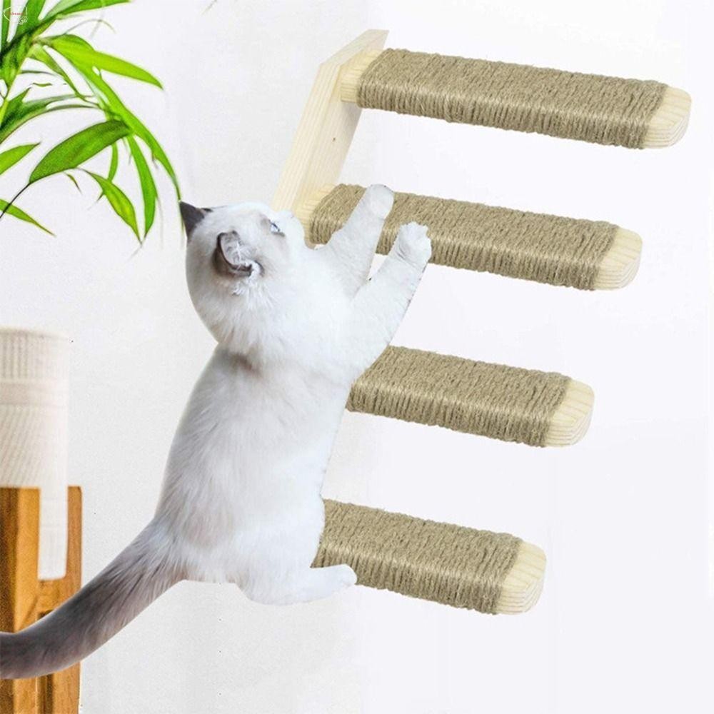 MXBEAUTY Cat Climbing Shelf Steps, Solid Wood Wall Mounted Cat Steps ...