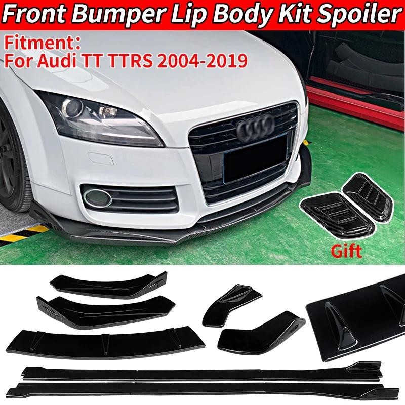 For Audi TT TTRS 2004-2019 ABS Car Front Bumper Splitters Lip Body Kit ...